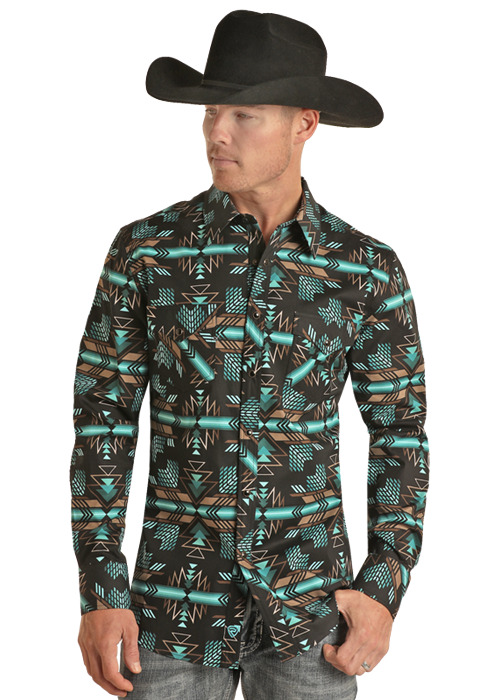 Aztec Long Sleeve Western Shirt – Los Potrillos Western Wear