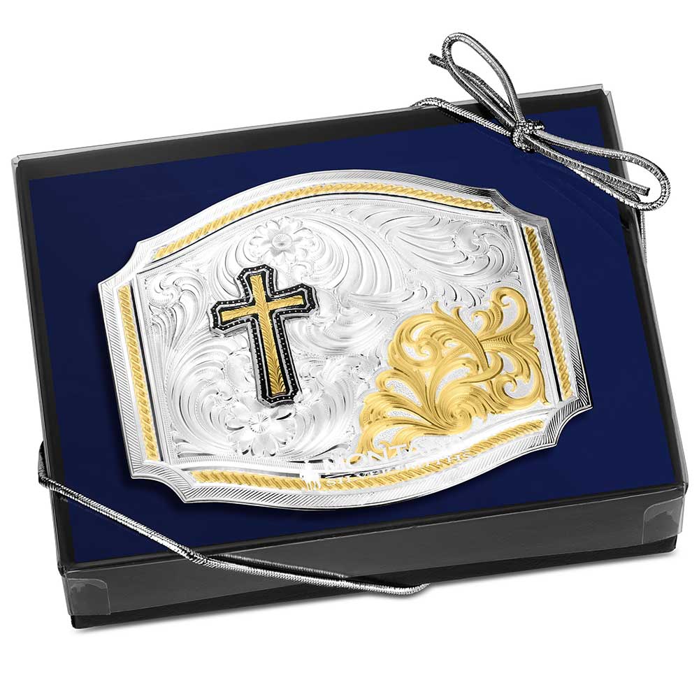 The Horseman Buckle with Cross – Los Potrillos Western Wear