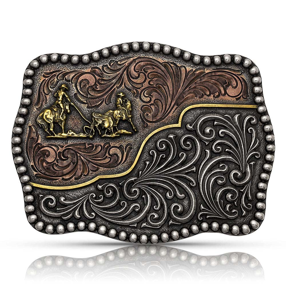 Tri-Color Filigree Road Team Roper Attitude Buckle – Los Potrillos ...