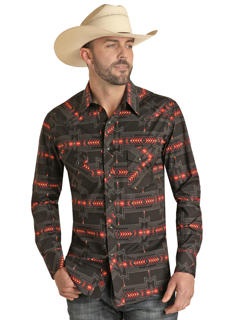 Aztec Woven Long Sleeve Western Shirt – Los Potrillos Western Wear