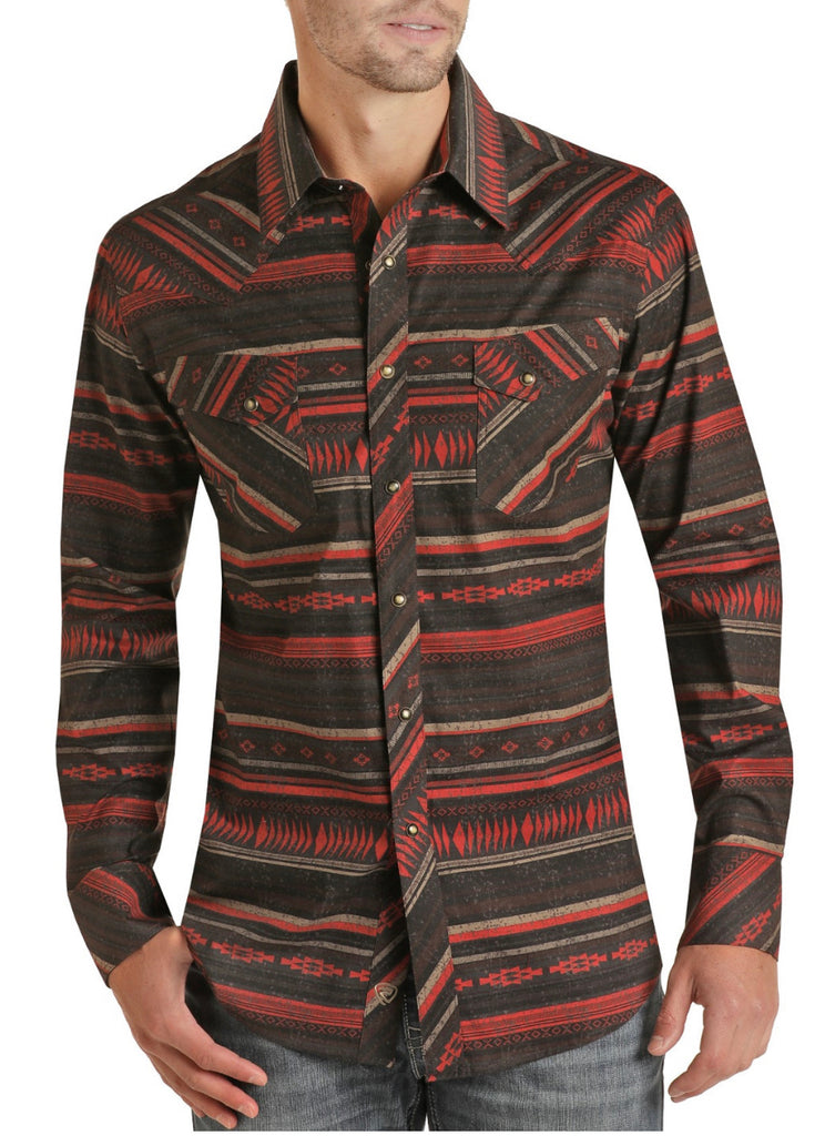 Aztec Long Sleeve Western Shirt – Los Potrillos Western Wear